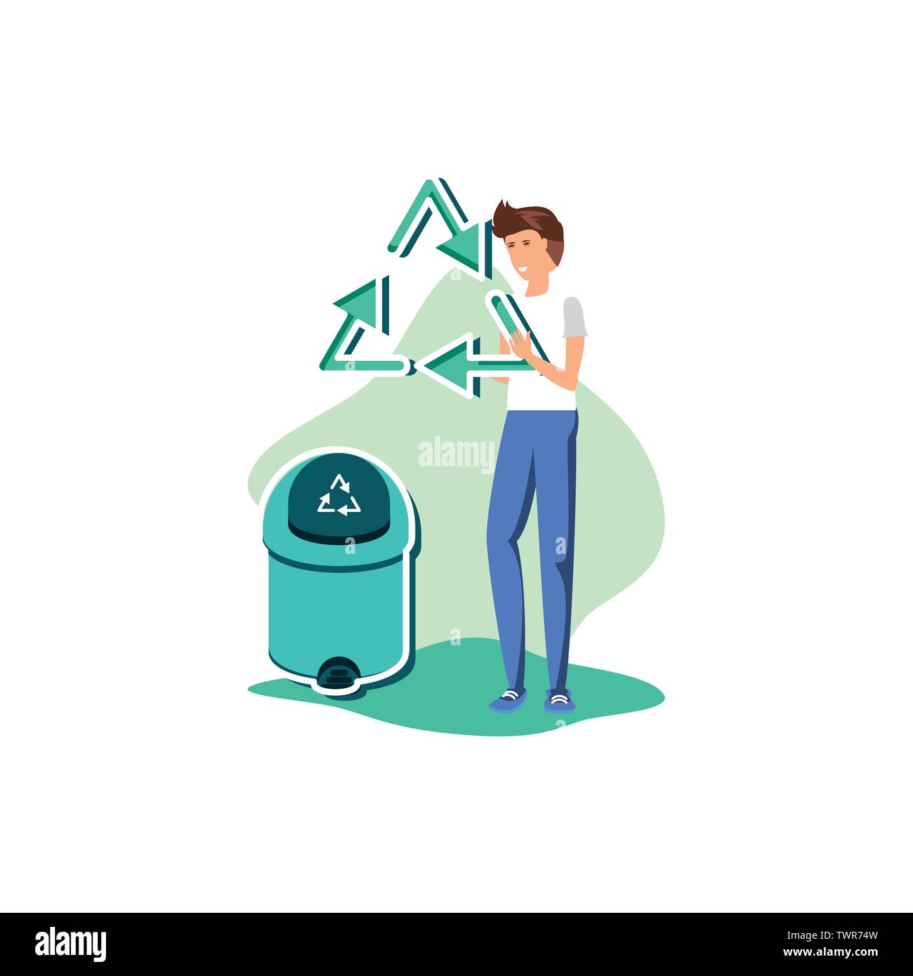 Avatar man with trash design, Garbage recycle ecology eco save and ...