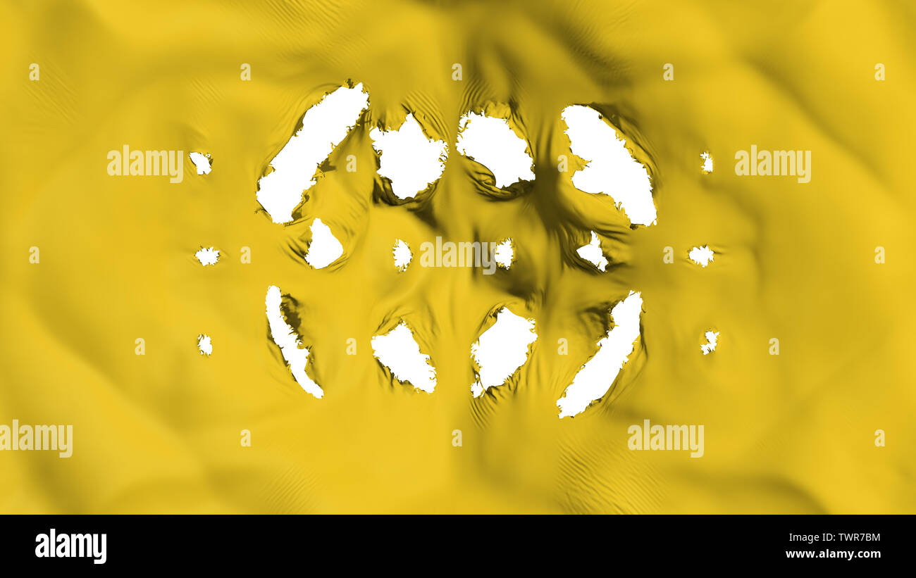 Yellow color flag with a small holes Stock Photo - Alamy