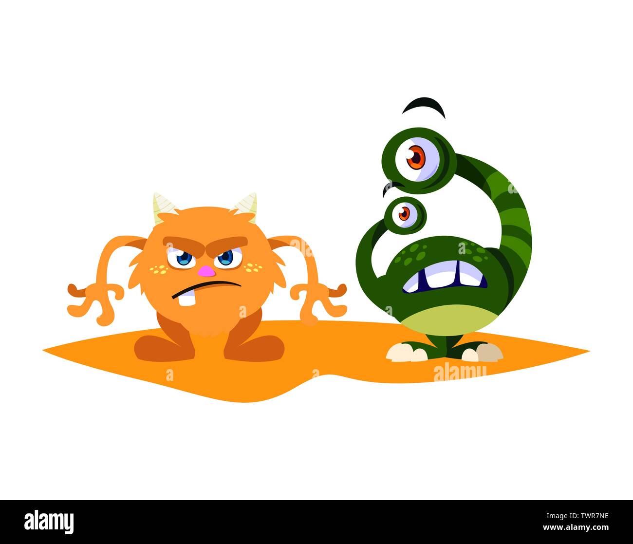 funny monsters comic characters colorful vector illustration design ...
