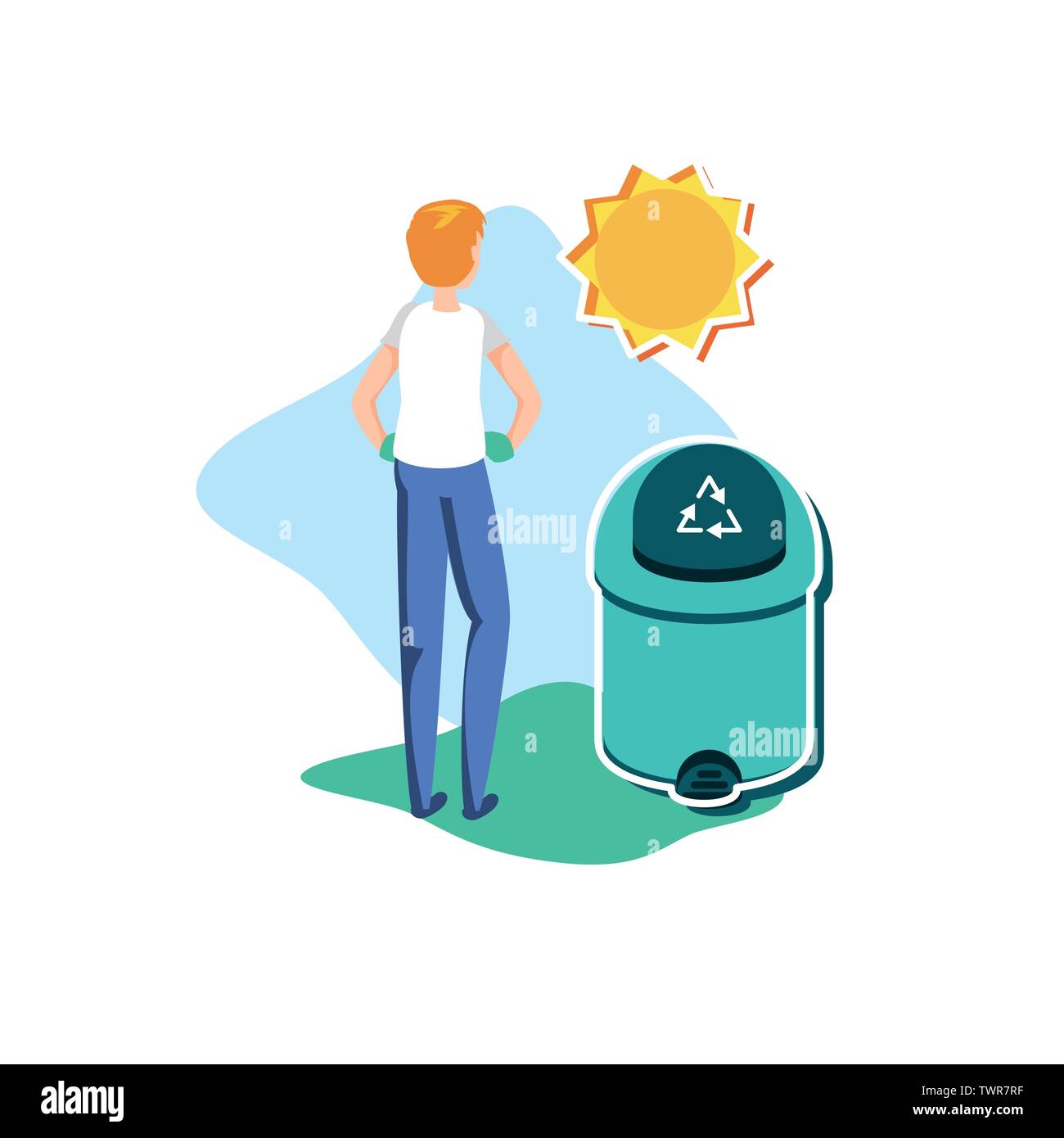 Avatar man with trash design, Garbage recycle ecology eco save and ...