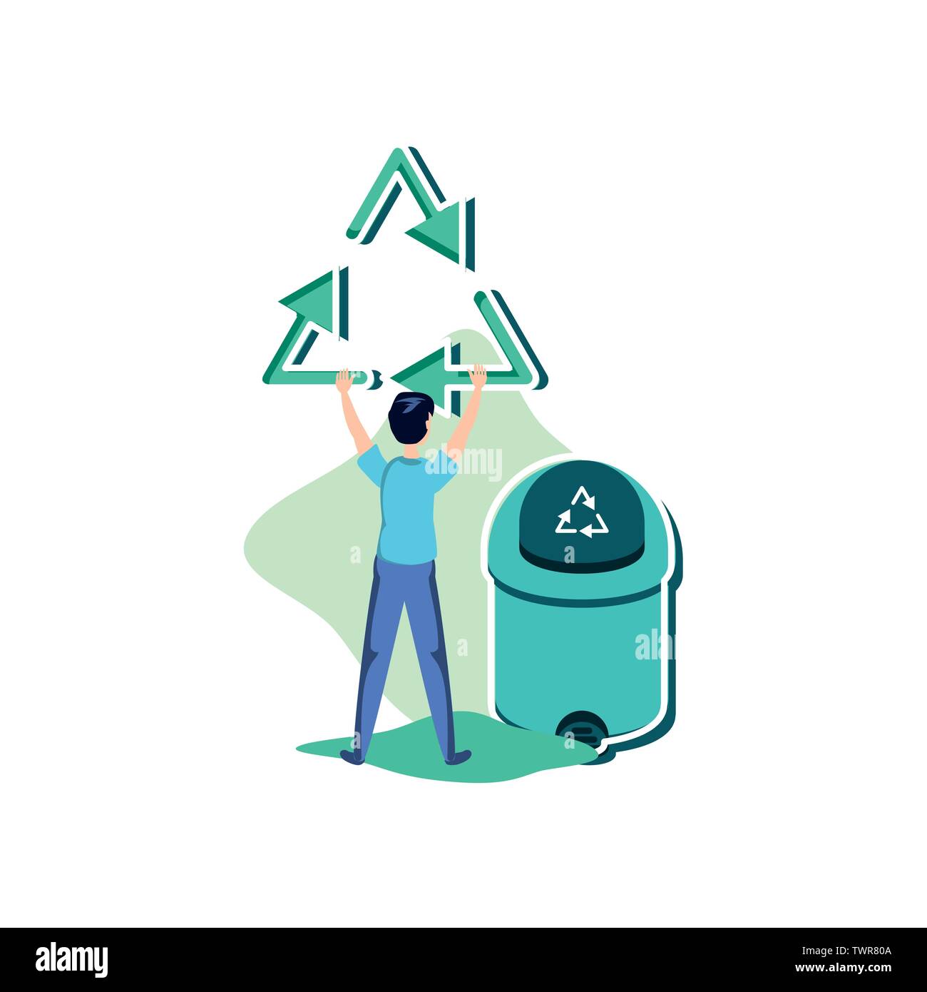 Avatar man with trash design, Garbage recycle ecology eco save and ...