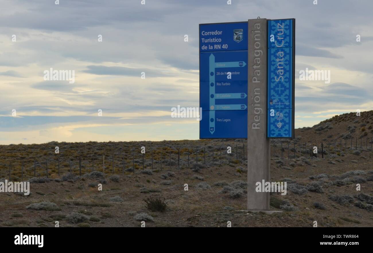Patagonia,Argentina. Signage of Patagonia on a sign Stock Photo - Alamy