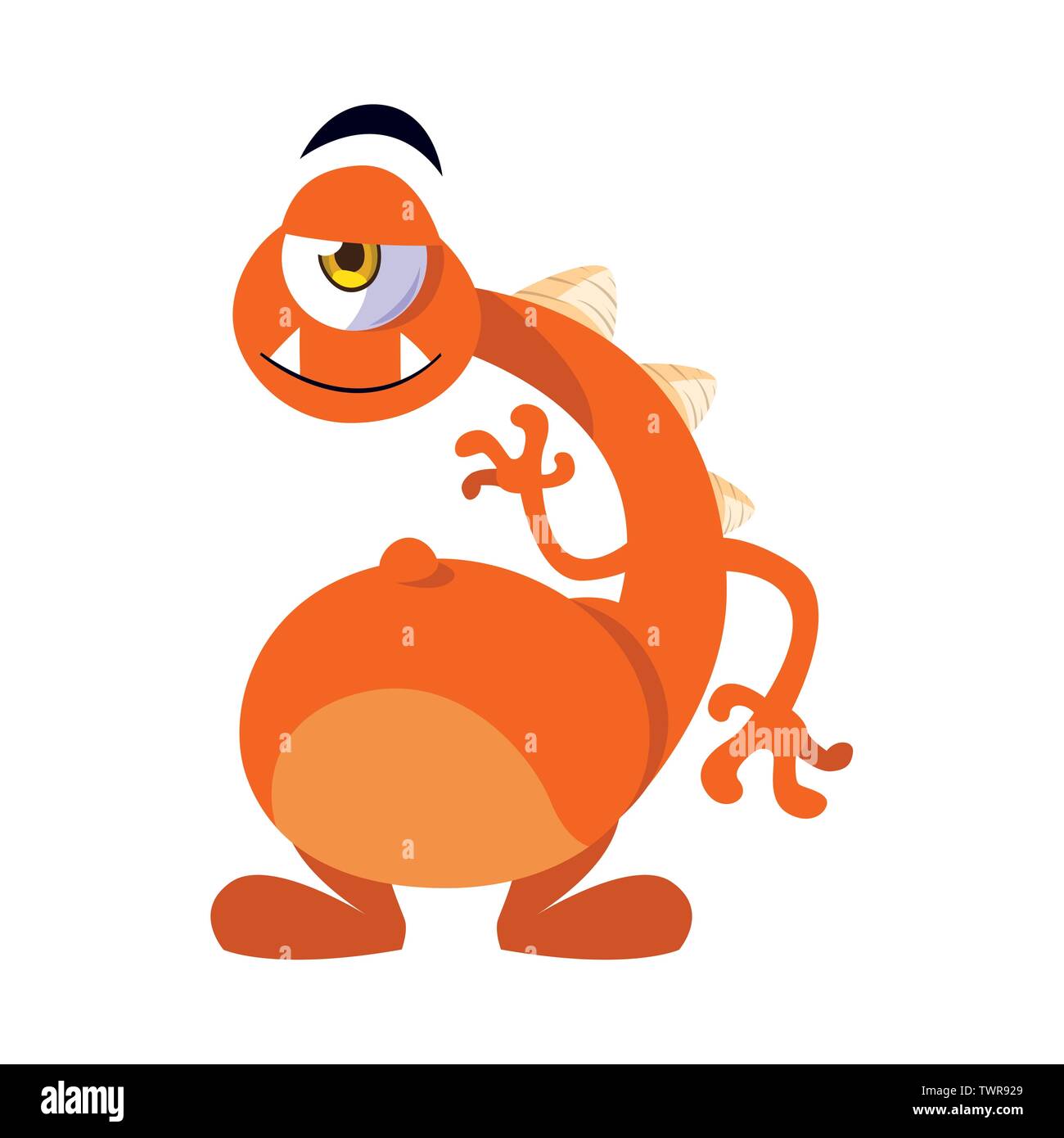 funny monster with neck long comic character vector illustration design ...