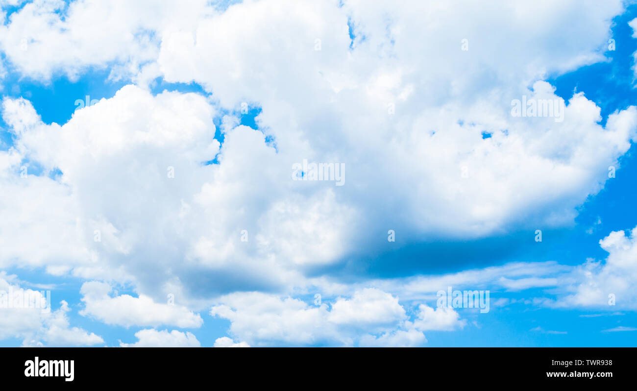 Blue sky background with clouds in clear day Stock Photo - Alamy