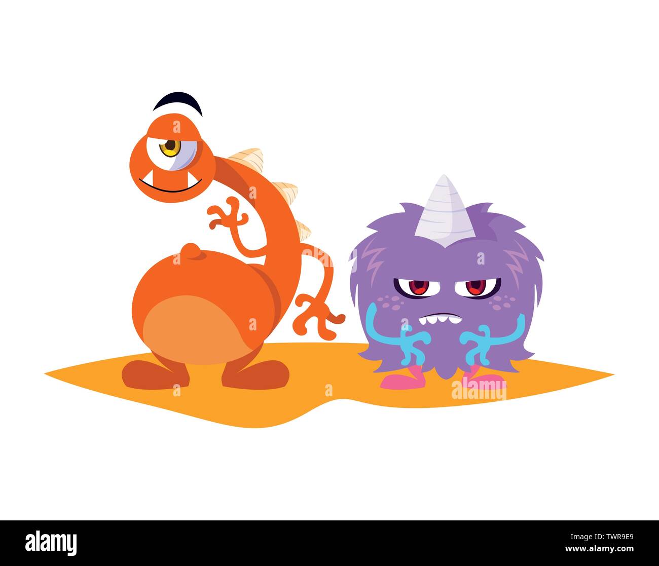 funny monsters comic characters colorful vector illustration design ...