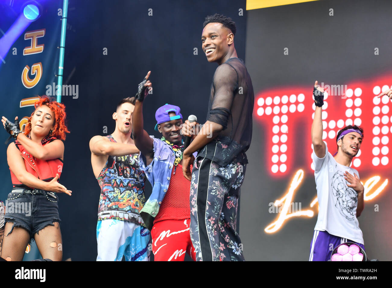 Thriller Live perfroms at West End Live 2019 in Trafalgar Square, on 22 ...