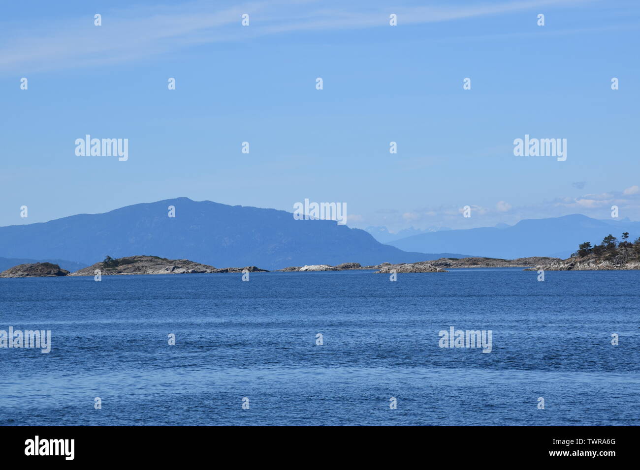 The view from the beach in Lantzville on Vancouver Island, looking ...
