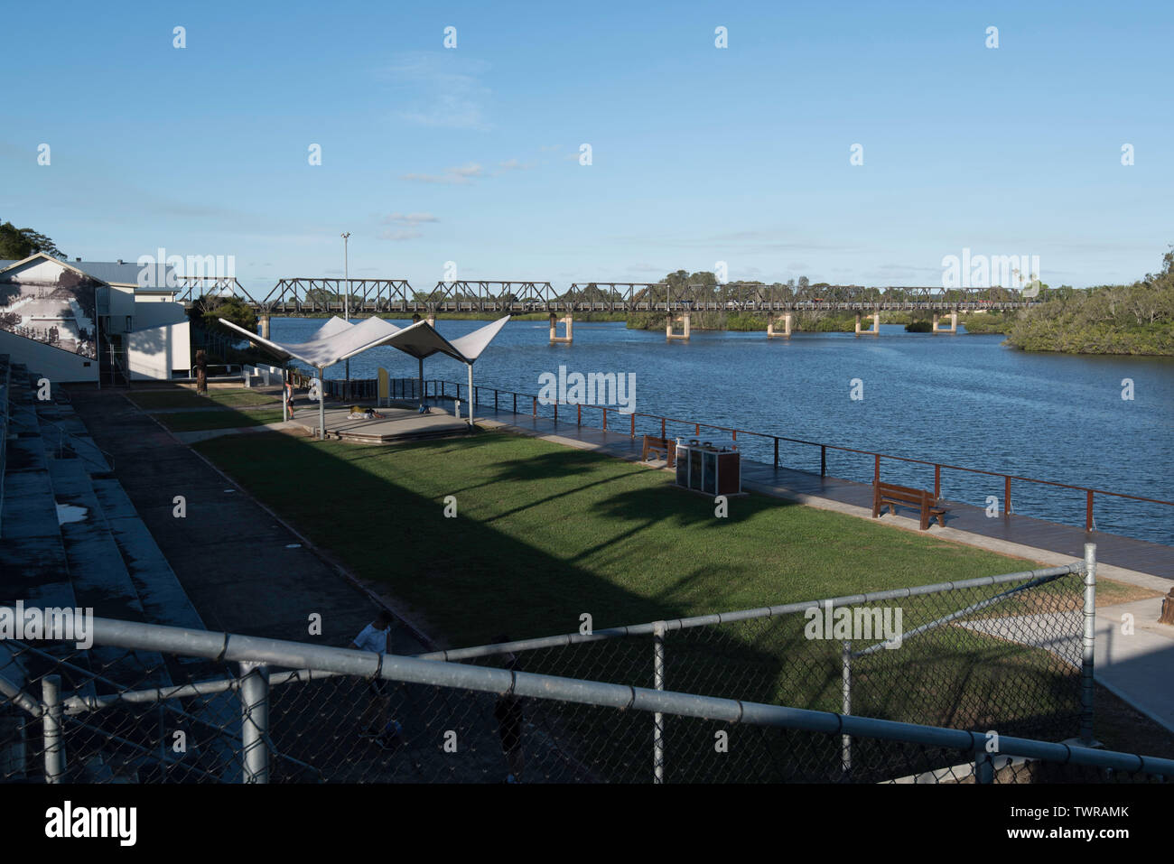 Harry Bennett Park and the Martin Bridge over the Manning River in ...
