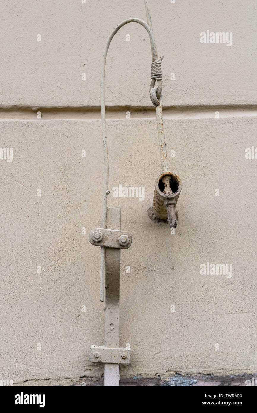 Old lightning protection in a detached house. Lightning protection ...
