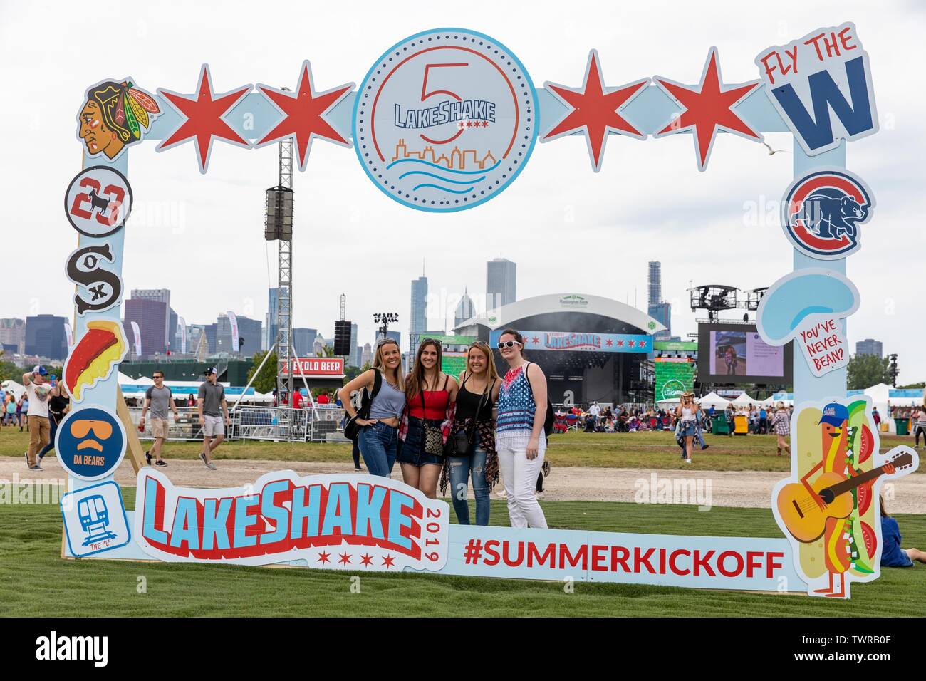 June 22, 2019 - Chicago, Illinois, U.S - Attendees pose for images with ...
