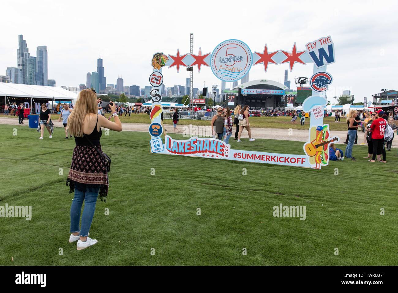 June 22, 2019 - Chicago, Illinois, U.S - Attendees pose for images with ...
