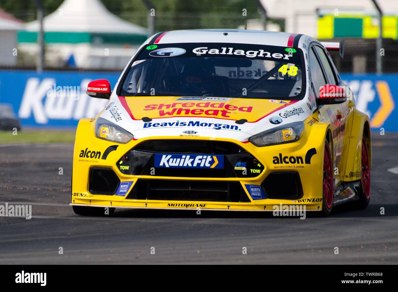 Dalton on Tees, England, 15 June 2019. Ollie Jackson driving a Ford ...