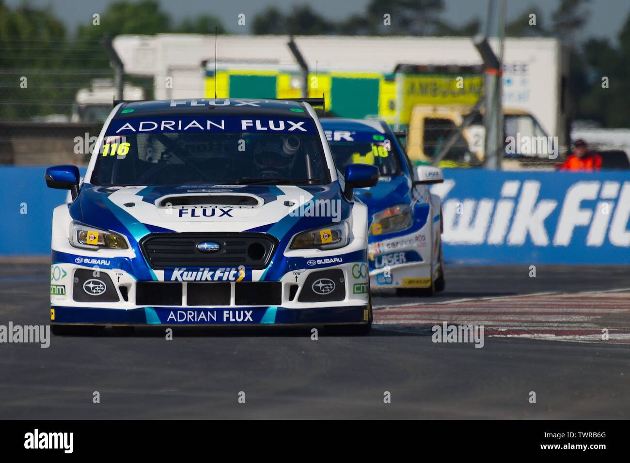 Dalton on Tees, England, 15 June 2019. Ashley Sutton driving a Subaru ...
