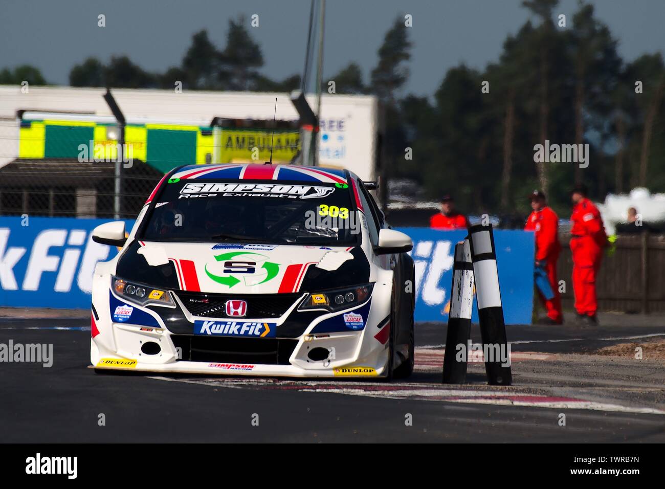 Dalton on Tees, England, 15 June 2019. Matt Simpson driving a Honda ...