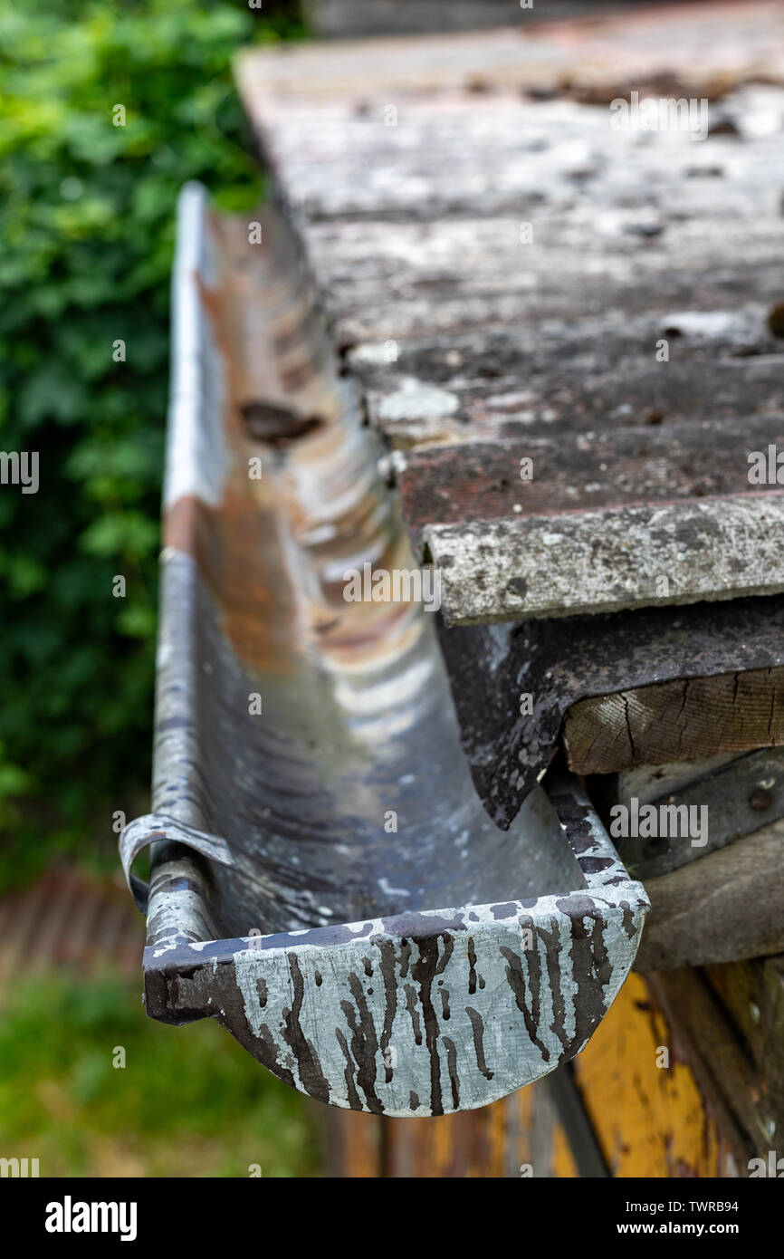 Blocked rainwater gutter hi-res stock photography and images - Alamy