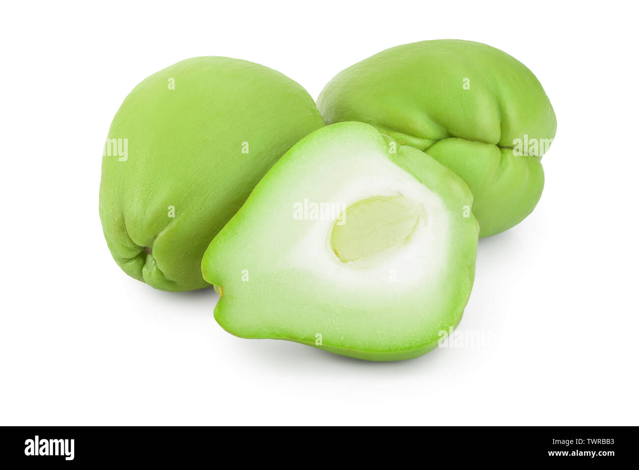 fresh Chayote vegetable isolated on white background Stock Photo - Alamy