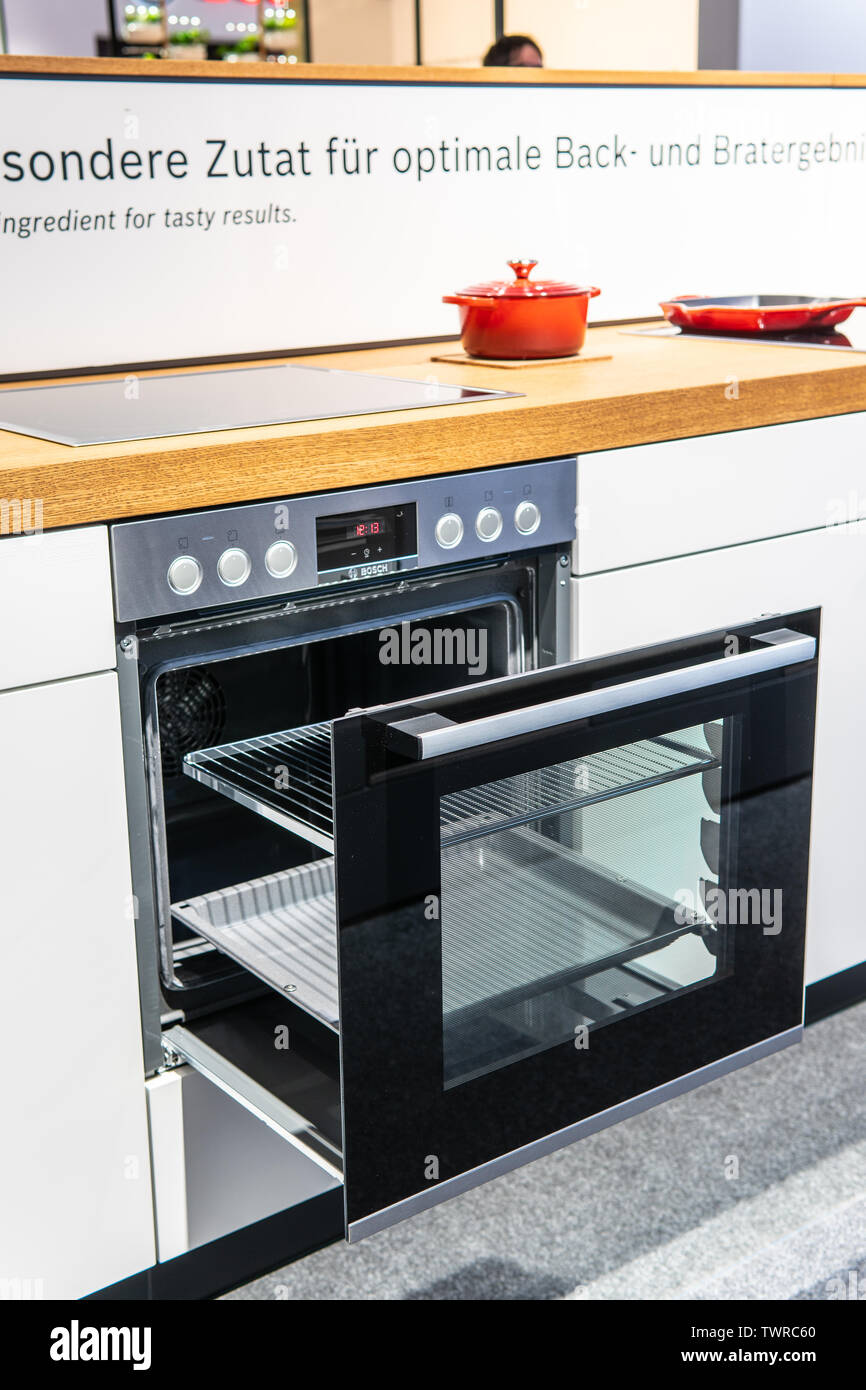 Bosch kitchen showroom with home appliances dishwasher, induction hobs ...