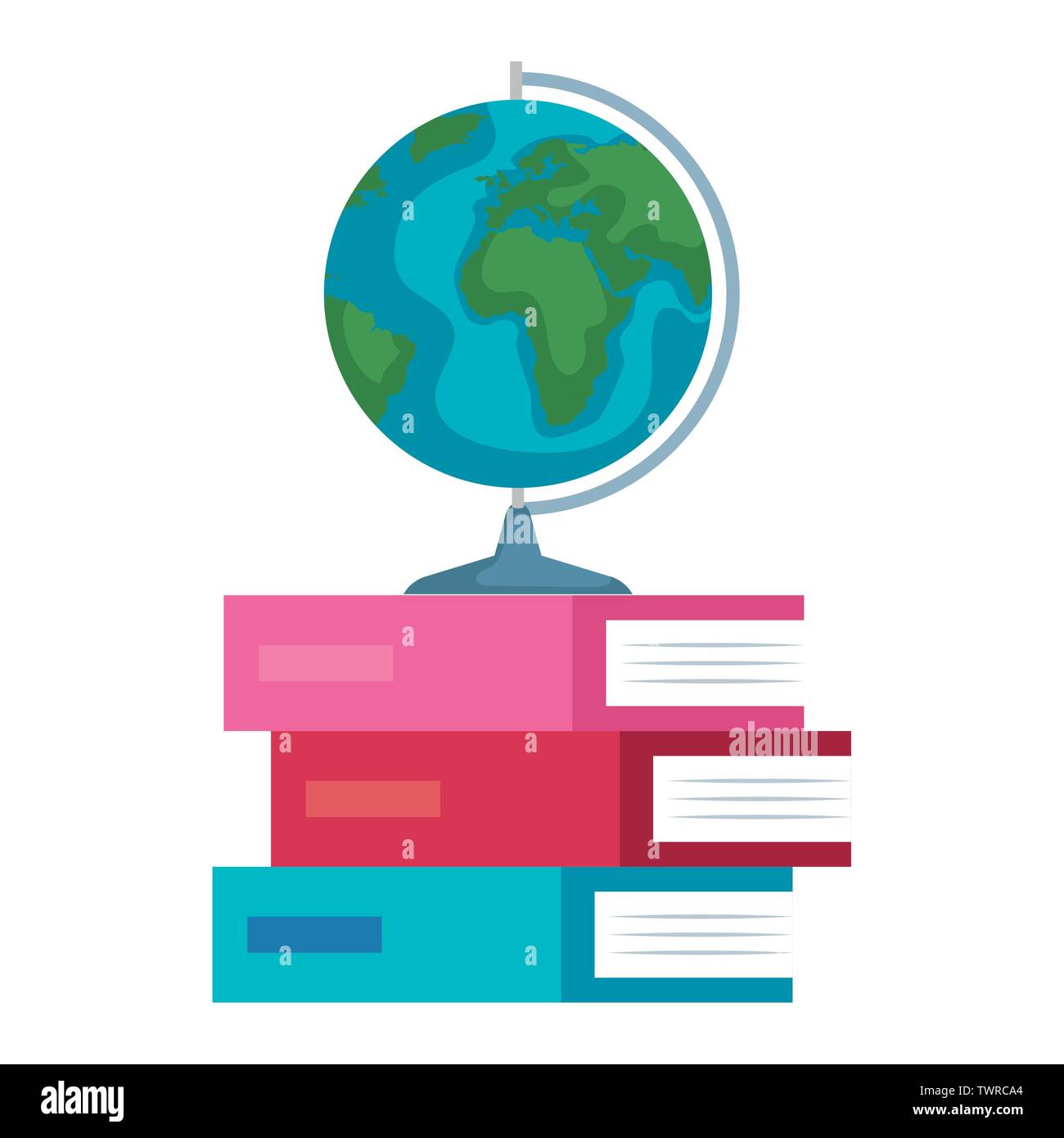 pile textbooks with world map Stock Vector Image & Art - Alamy
