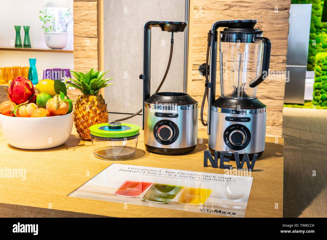 Bosch kitchen showroom with home appliances dishwasher, induction hobs ...