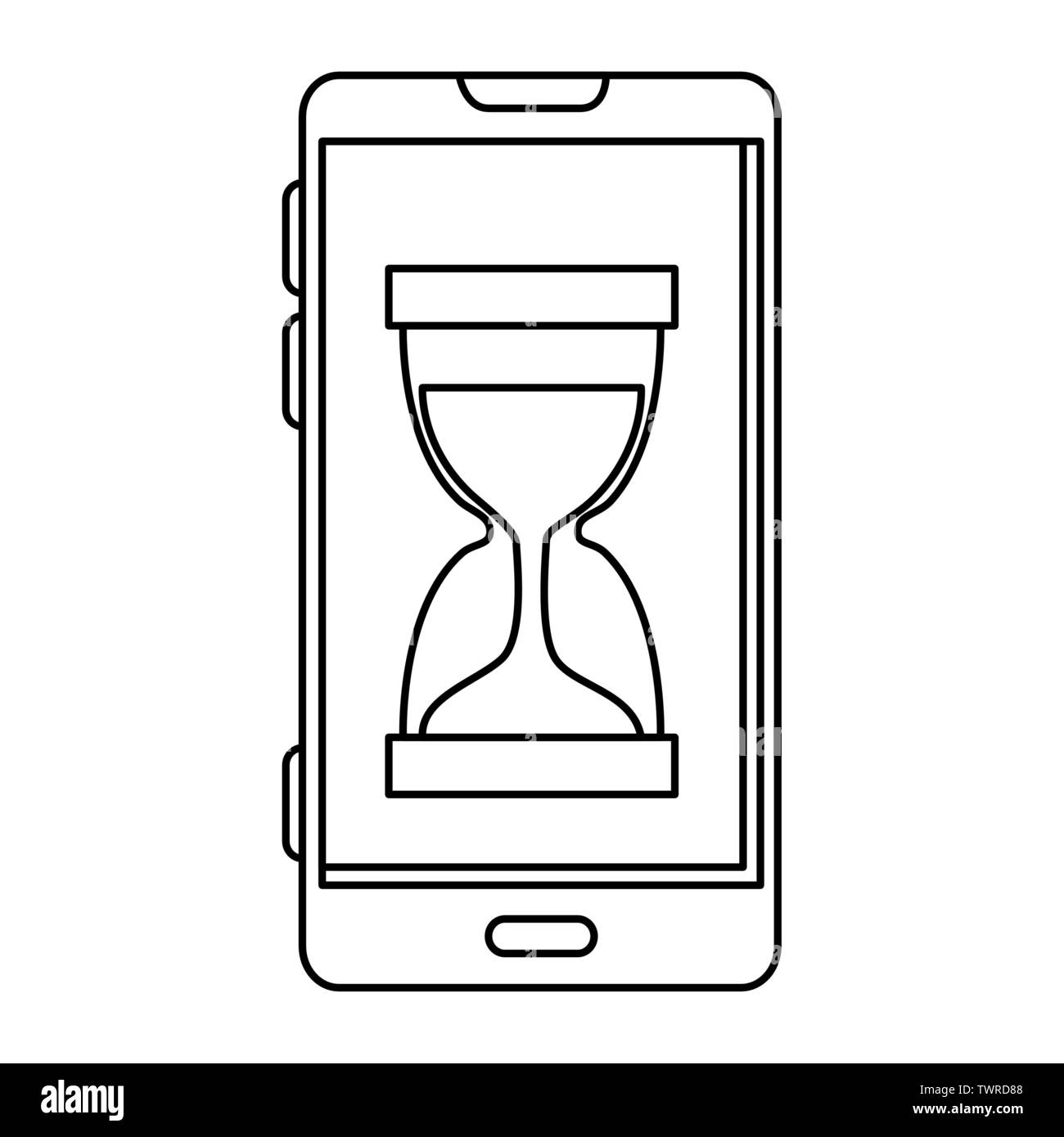 smartphone with hourglass time icon Stock Vector Image & Art - Alamy