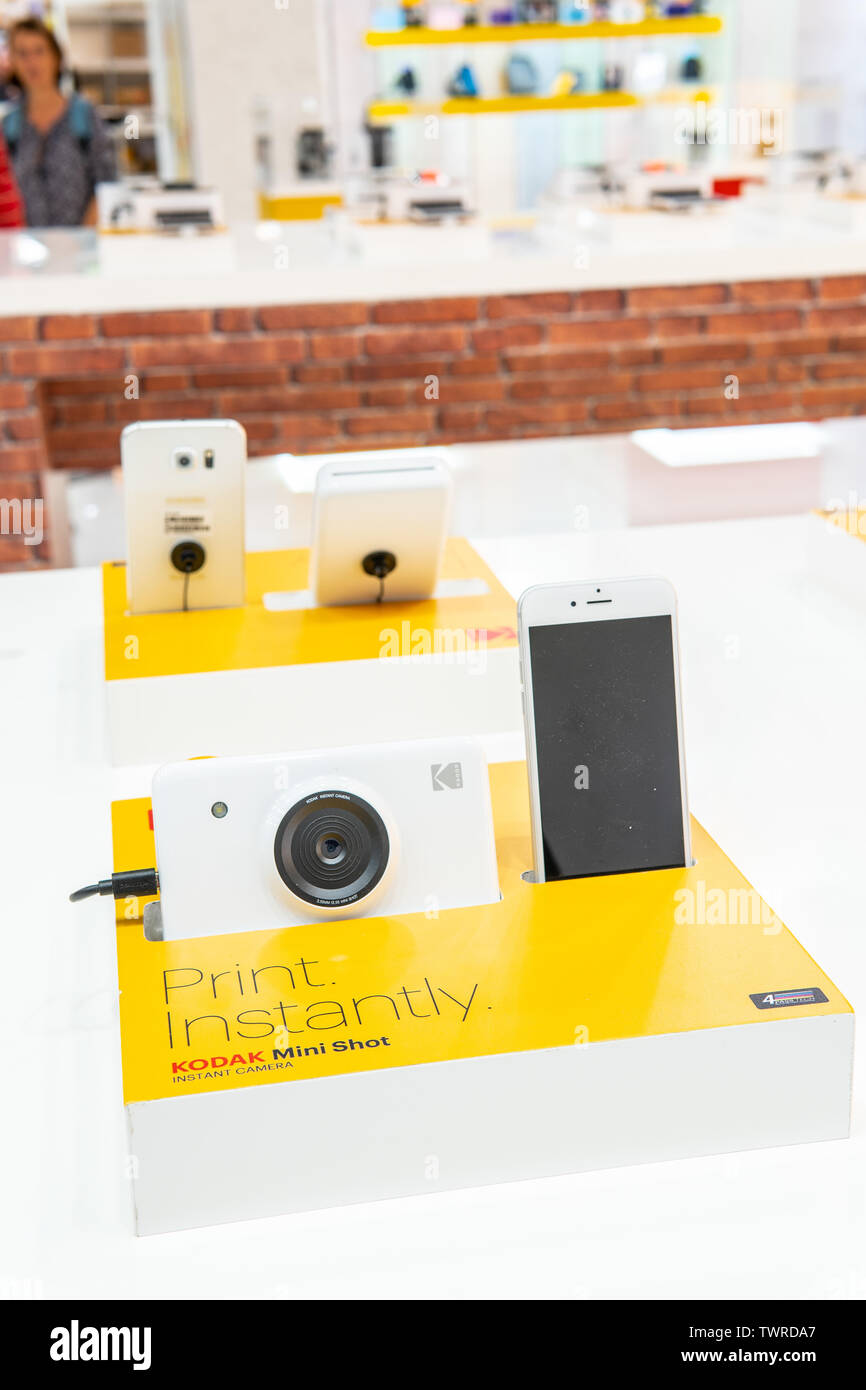 Berlin, Germany, Aug 31, 2018 Kodak Mini Shot instant camera printer at ...