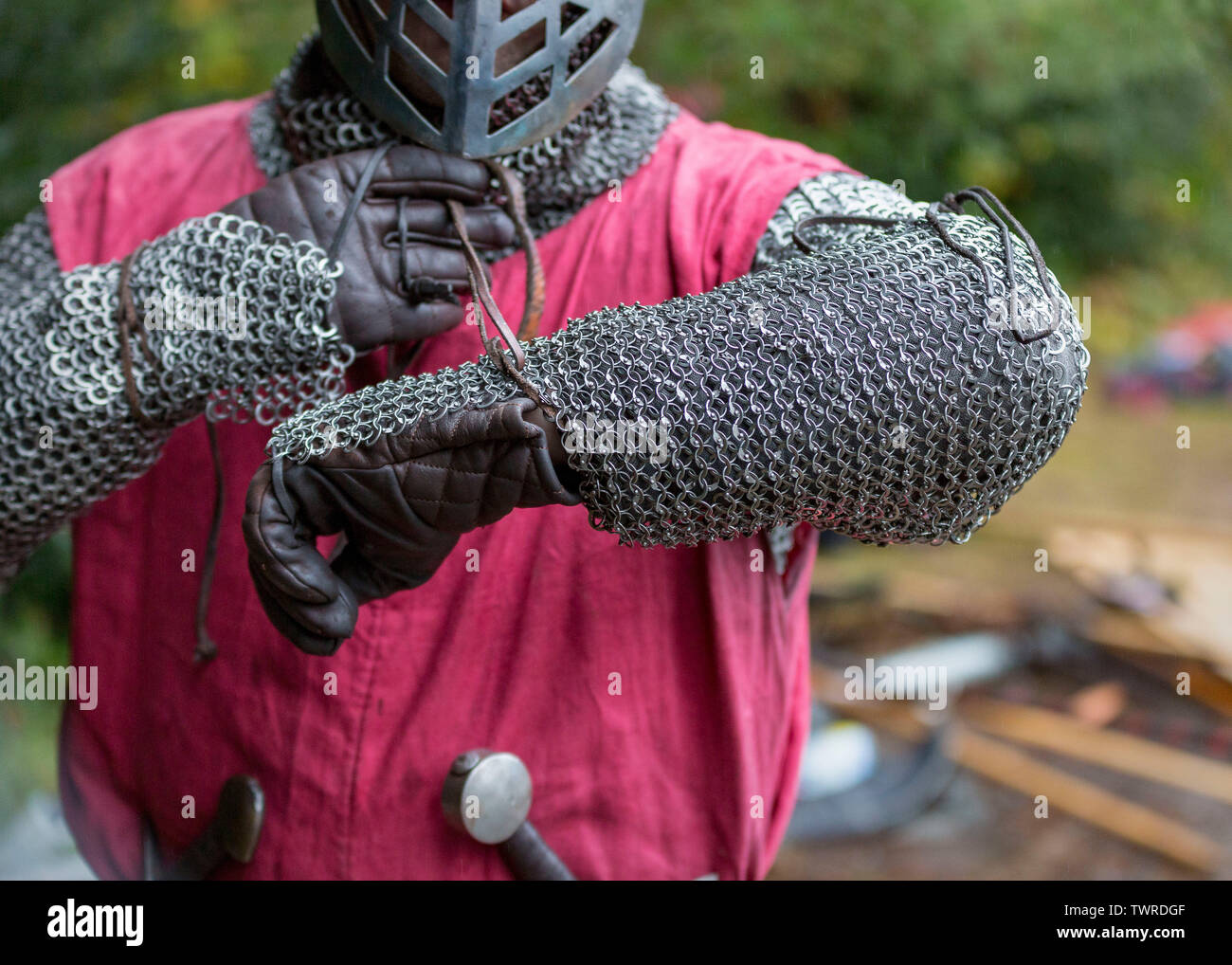 ABERYSTWYTH, UNITED KINGDOM. 18th Nov 2017. Members of the medieval ...