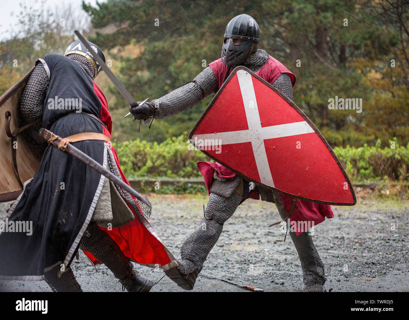 ABERYSTWYTH, UNITED KINGDOM. 18th Nov 2017. Members of the medieval ...