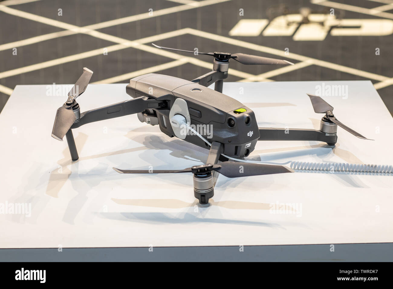 Berlin, Aug 2018, DJI Drones Mavic 2 Zoom, unmanned aerial vehicles UAV ...