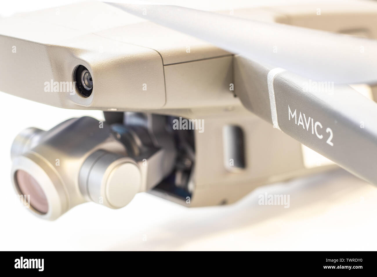 Berlin, Aug 2018, DJI Drones Mavic 2 Zoom, unmanned aerial vehicles UAV ...