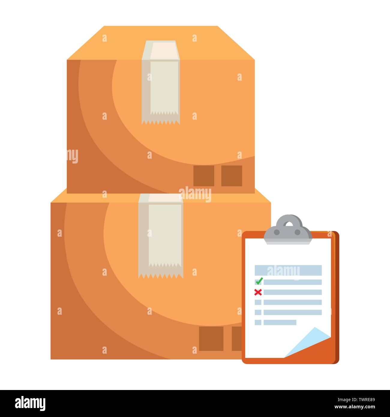 boxes carton with checklist delivery service Stock Vector Image & Art ...