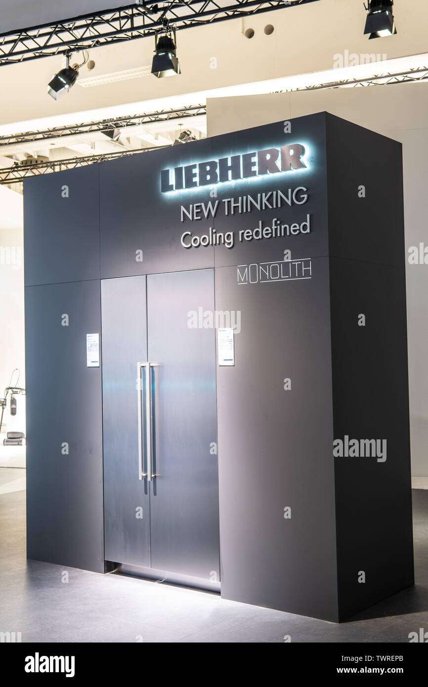 Berlin, Germany, August 30, 2018, Liebherr fridge refrigerator freezer ...