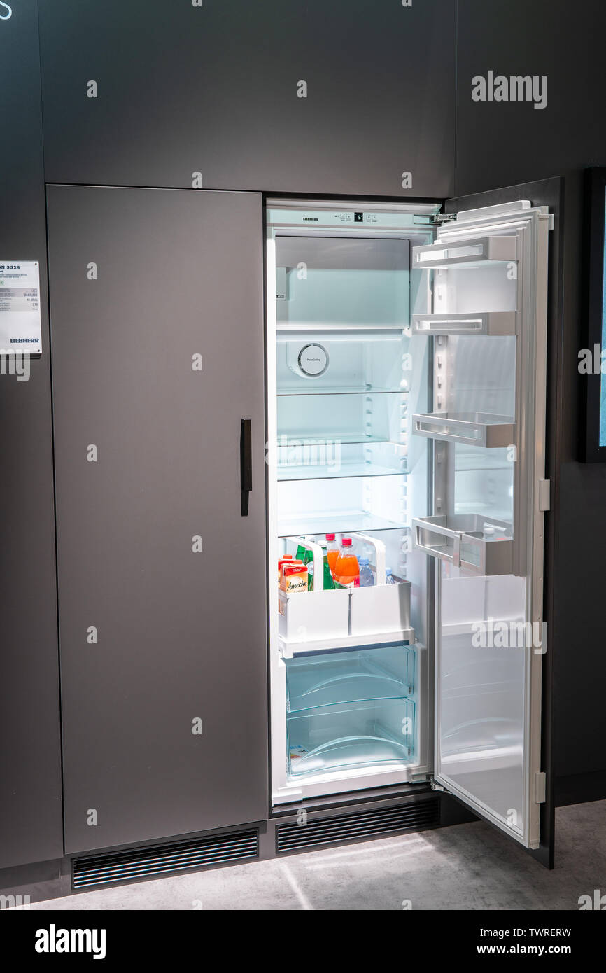 Berlin, Germany, August 30, 2018, Liebherr fridge refrigerator freezer ...