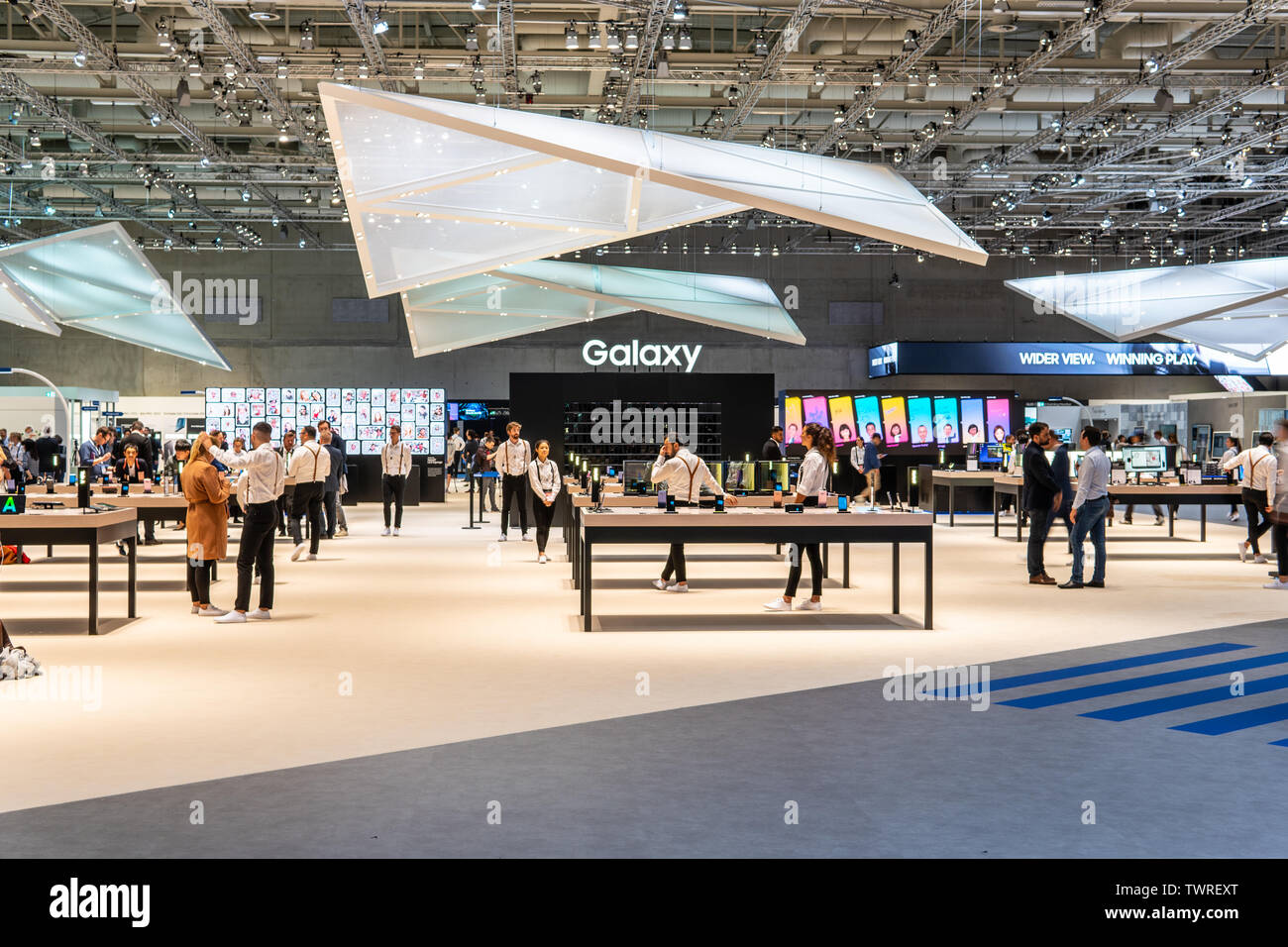 Berlin, Germany, August 30, 2018, Samsung exhibition pavilion, stand at ...
