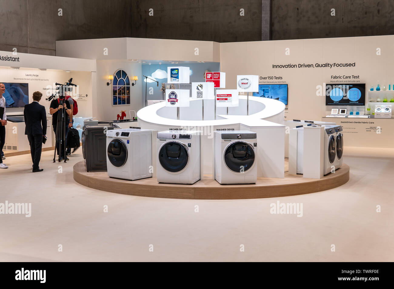 Berlin, Germany, August 30, 2018 Samsung washing machine tumble dryer ...
