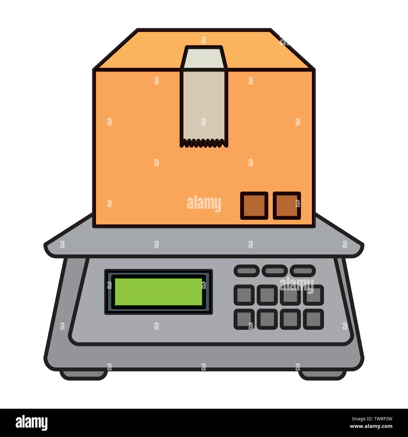 box carton packing with digital balance Stock Vector Image & Art - Alamy