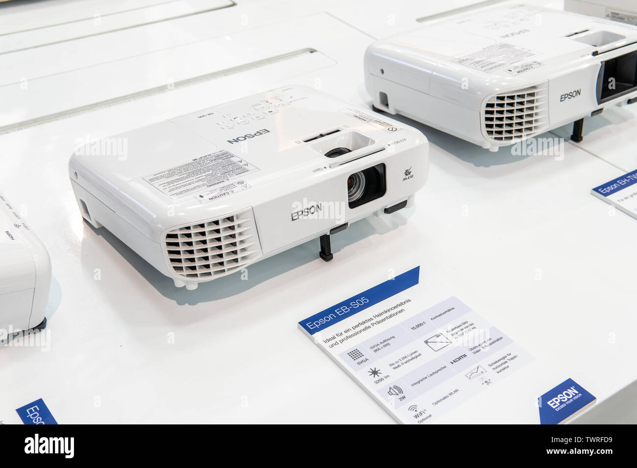 Berlin, Germany, August 31, 2018, Epson HD 3LCD projector on display at ...