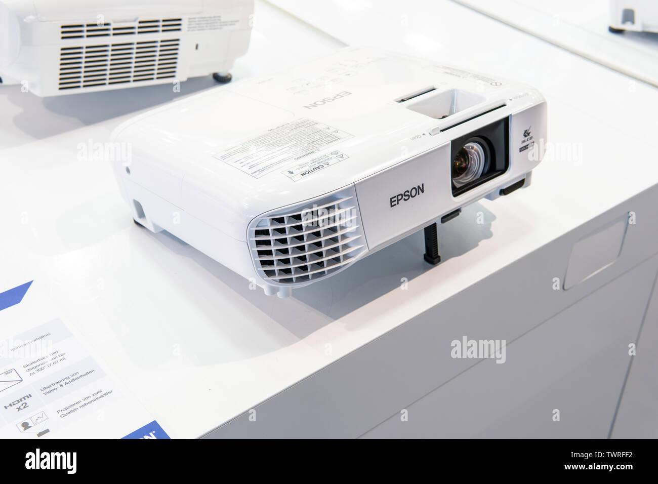 Berlin, Germany, August 31, 2018, Epson HD 3LCD projector on display at ...