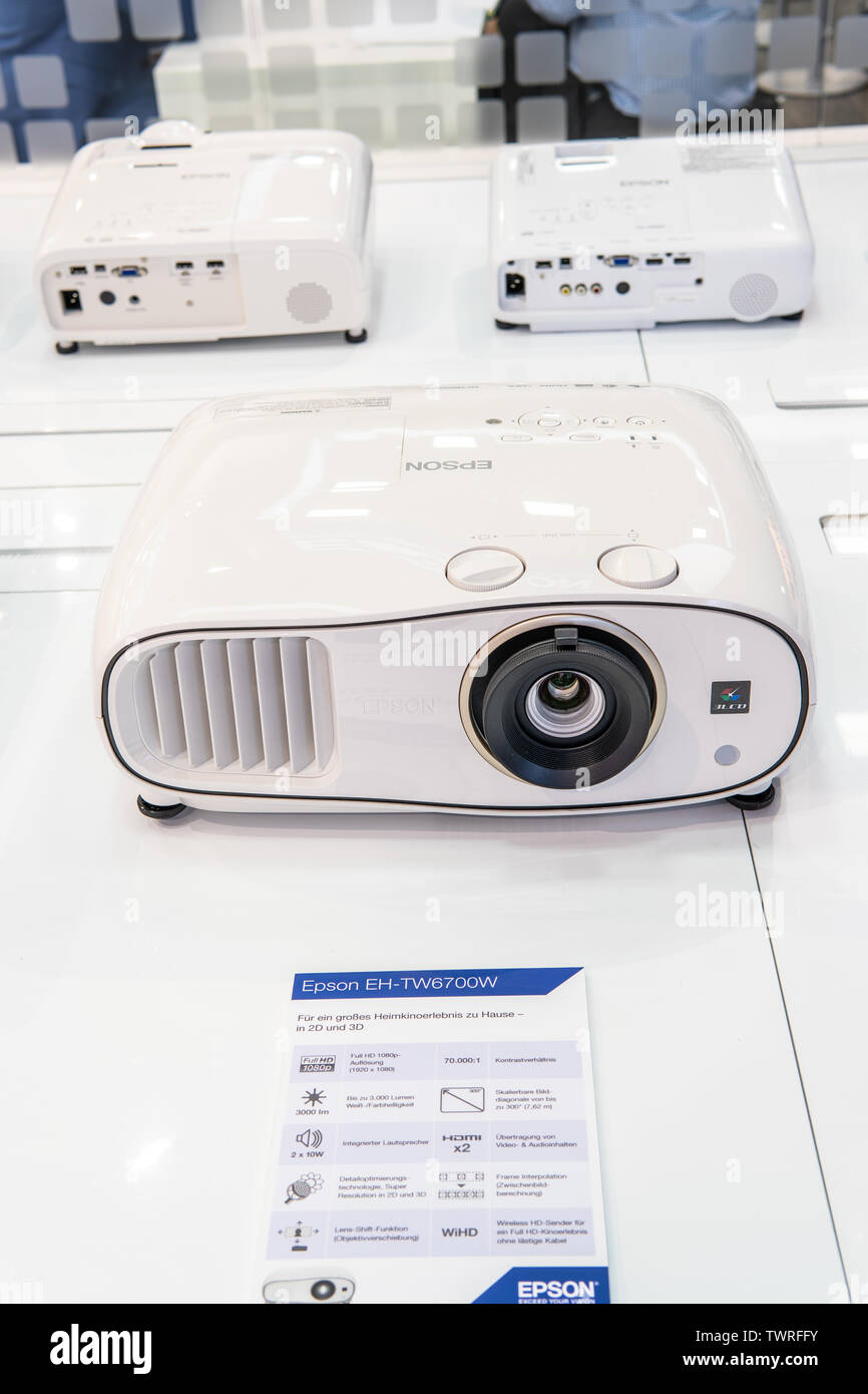 Berlin, Germany, August 31, 2018, Epson HD 3LCD projector on display at ...