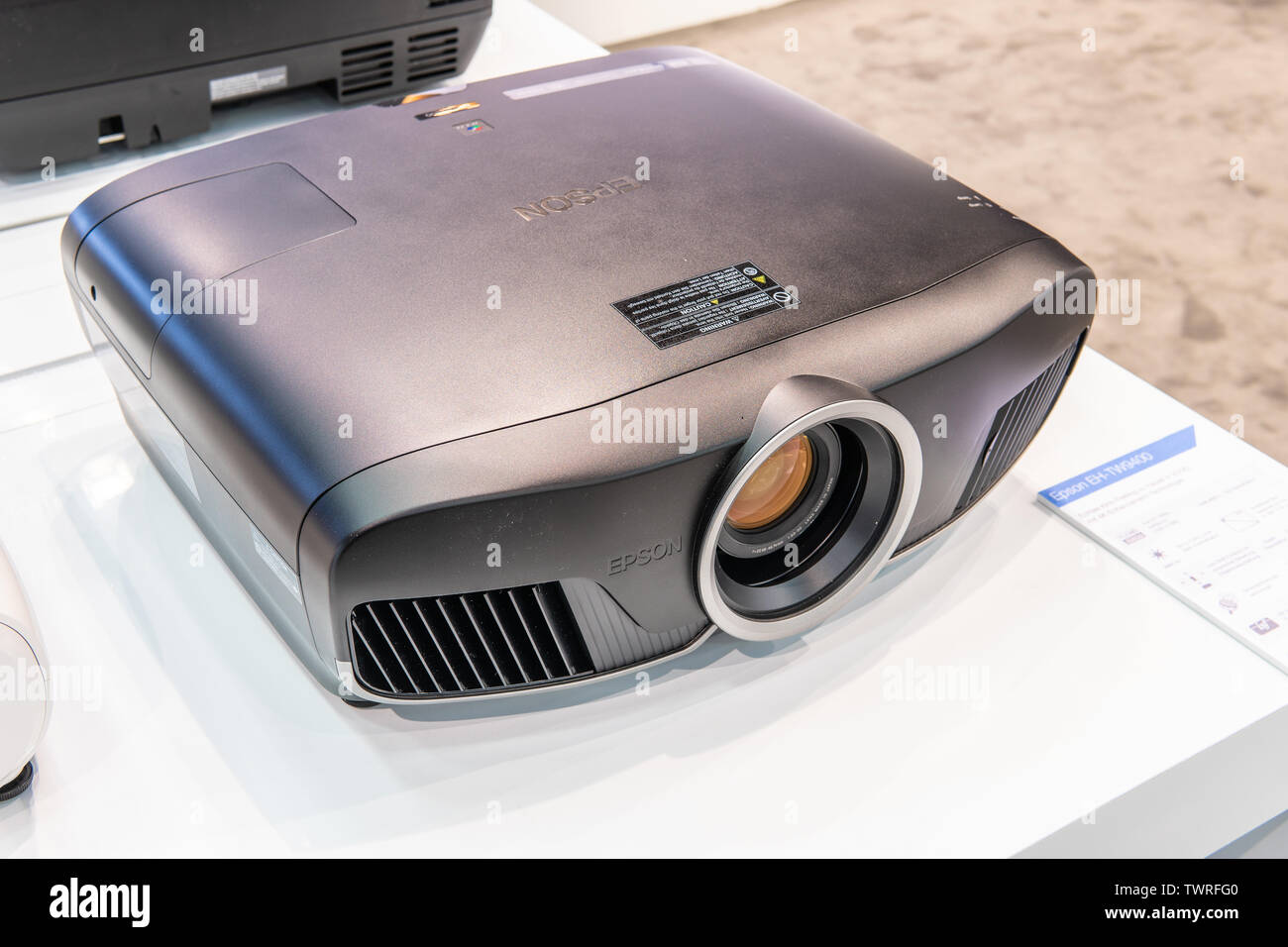 Berlin, Germany, August 31, 2018, Epson HD 3LCD projector on display at ...