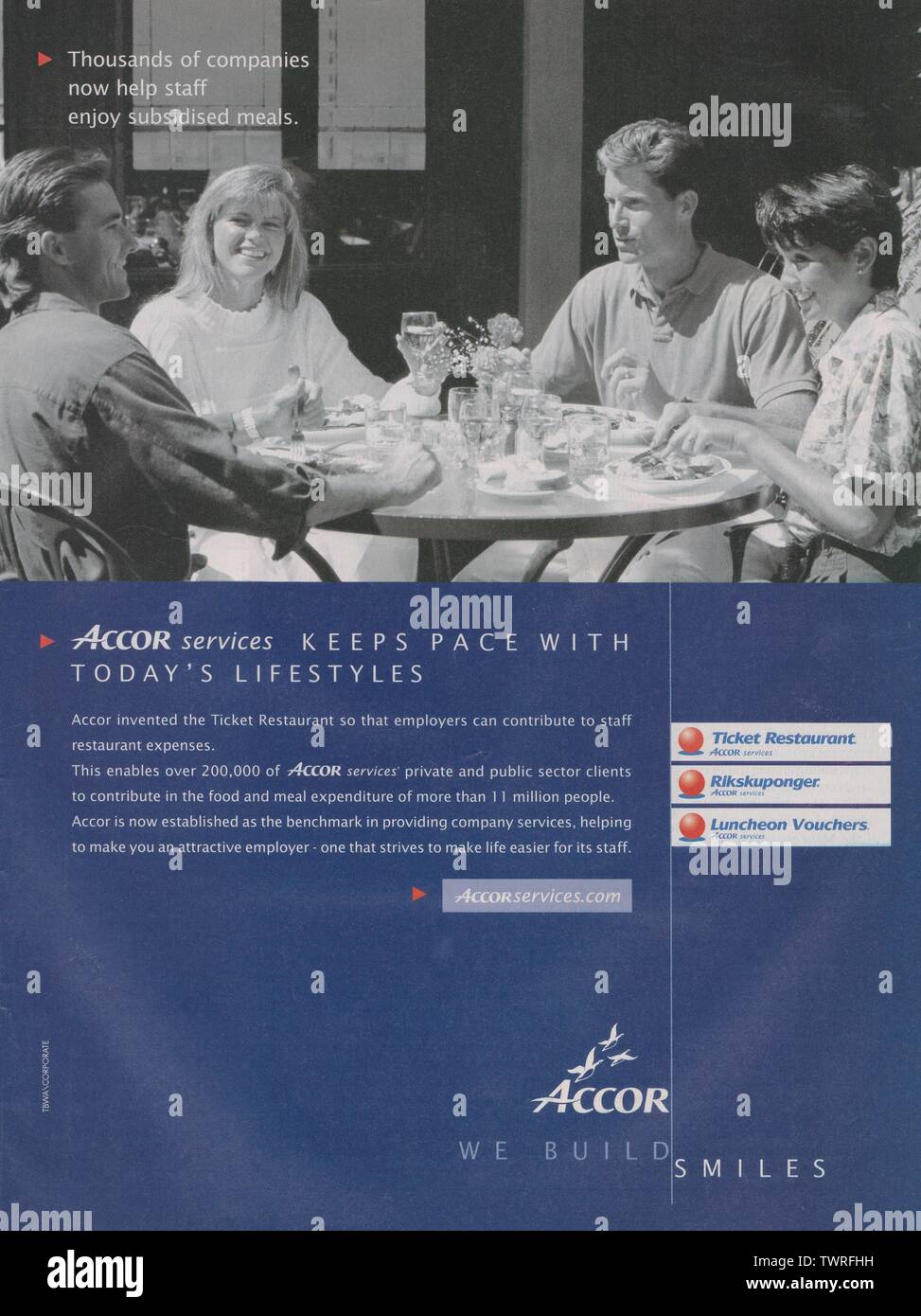 poster advertising Accor S.A. in paper magazine from 2001 year ...