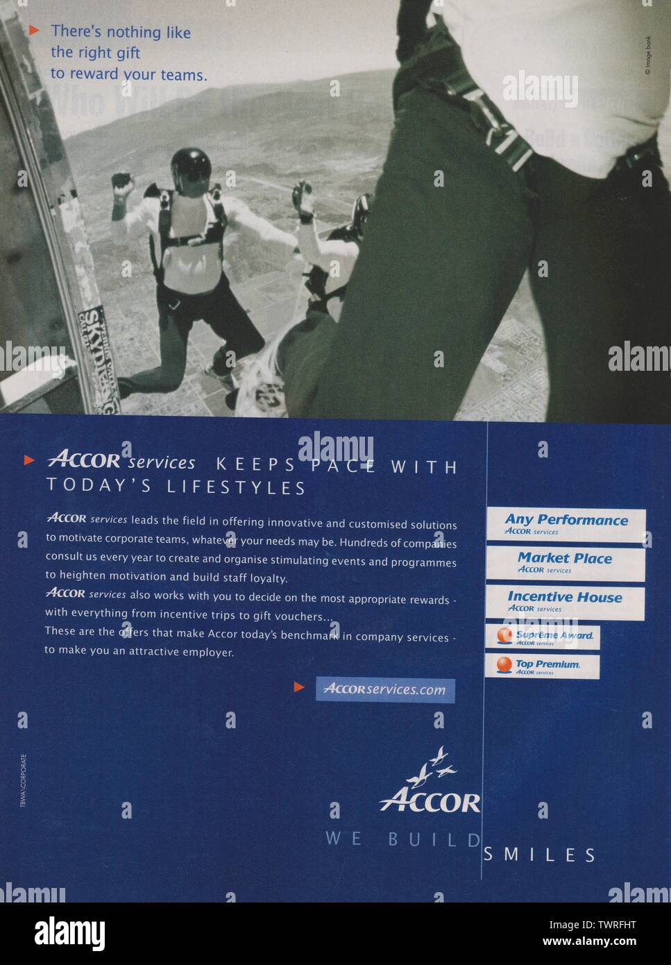 poster advertising Accor S.A. in paper magazine from 2001 year ...