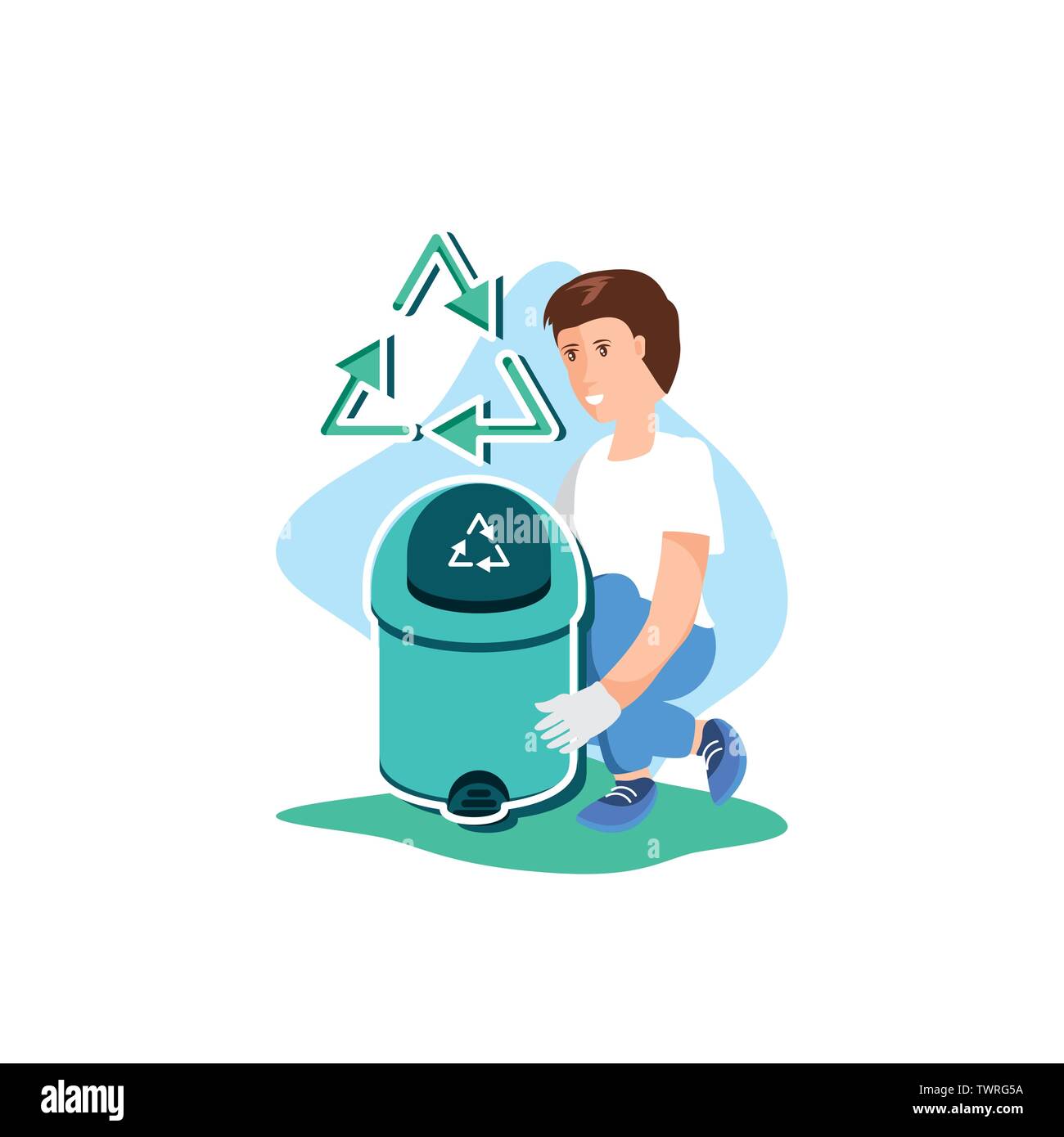 Avatar man with trash design, Garbage recycle ecology eco save and ...