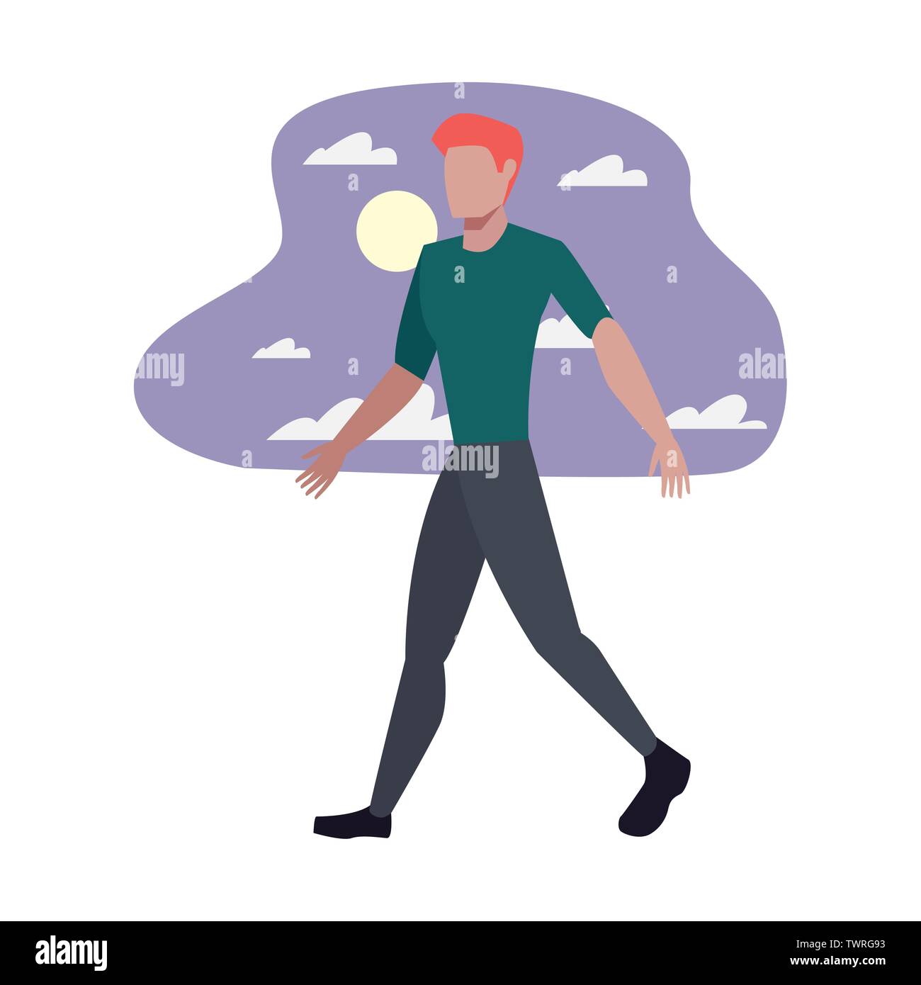 man character portrait cartoon outdoor vector illustration Stock Vector ...