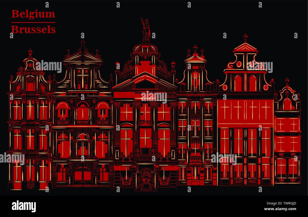 Illustration Of The City Of Brussels High Resolution Stock Photography ...