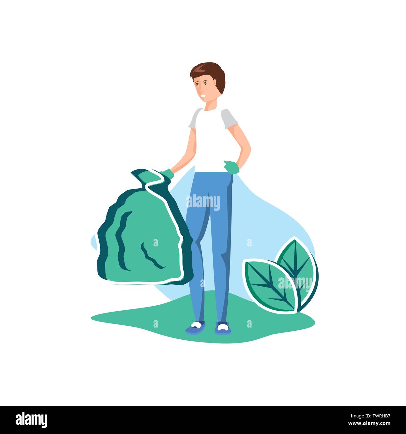 Avatar man with trash design, Garbage recycle ecology eco save and ...