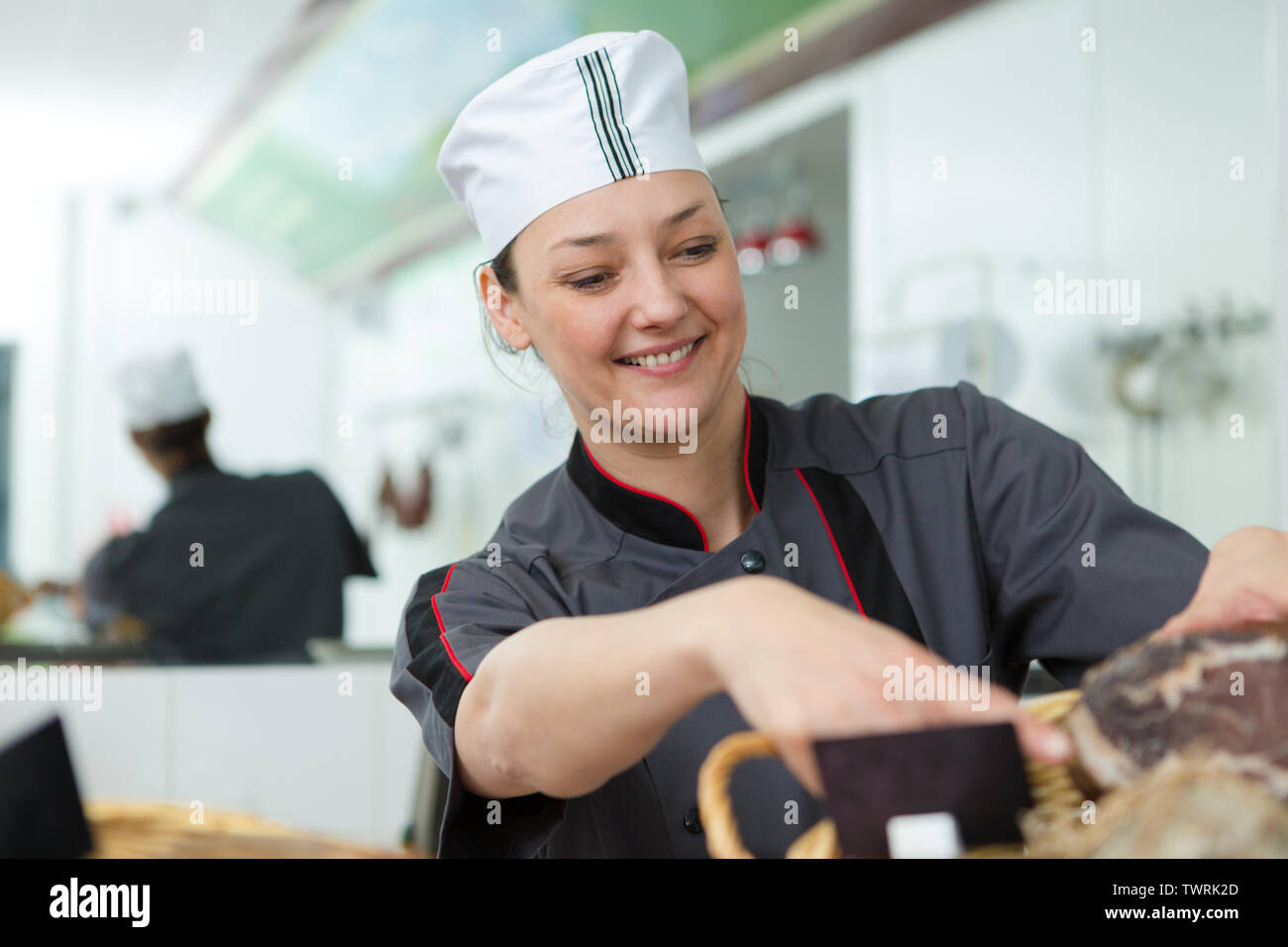 female butcher at work Stock Photo - Alamy