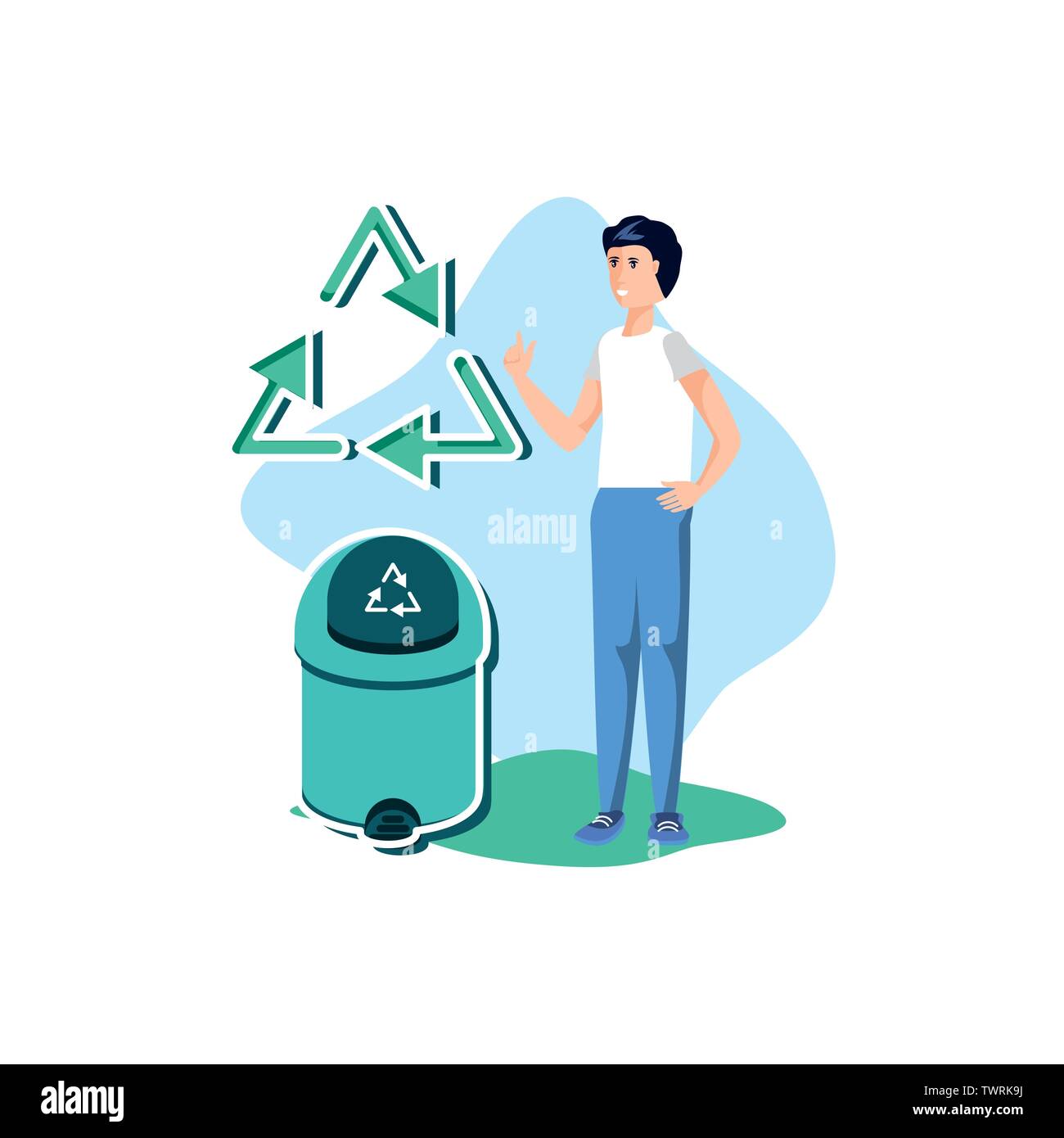 Avatar man with trash design, Garbage recycle ecology eco save and ...