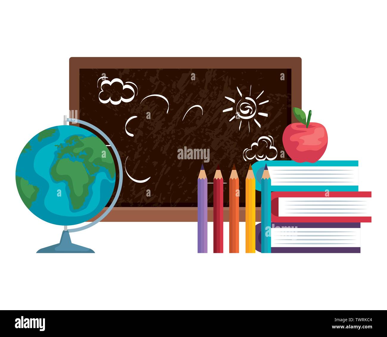 Teacher teaching geography board Stock Vector Images - Alamy