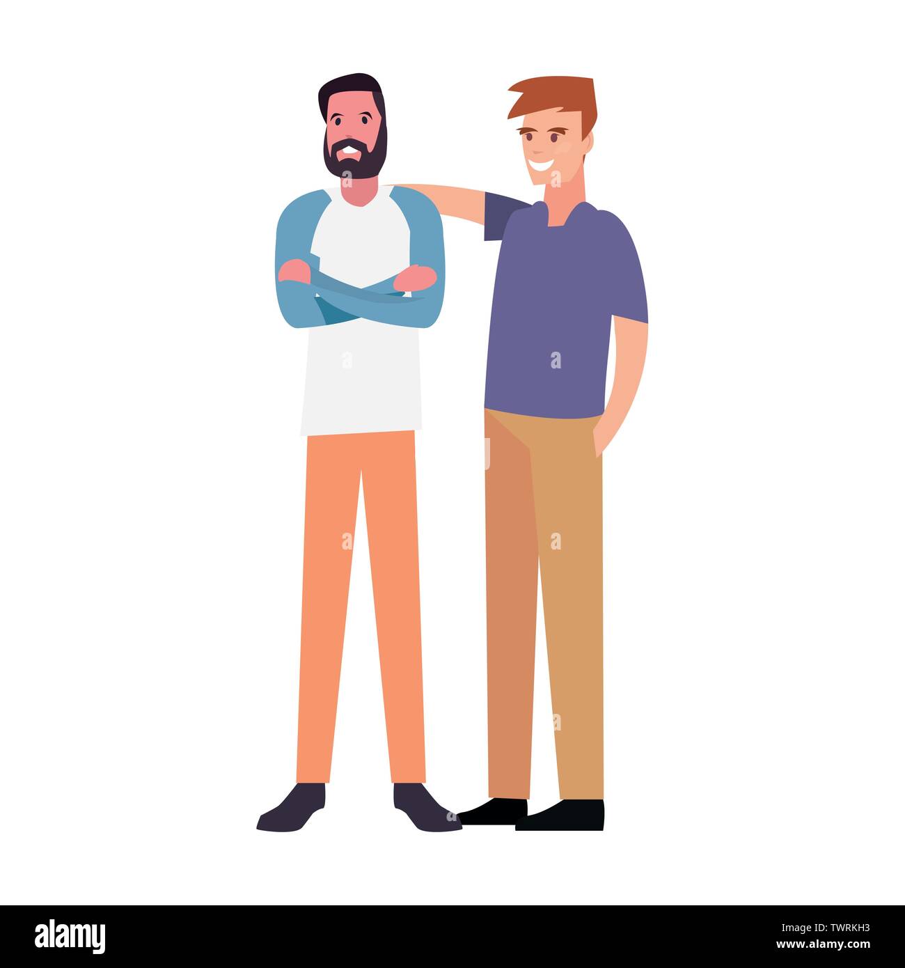 two men avatars on white background vector illustration Stock Vector ...