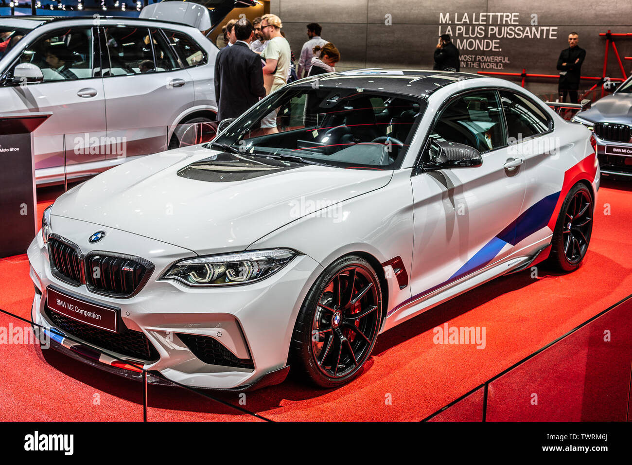 Paris, France, October 2018: metallic white BMW M2 Coupe Competition at ...